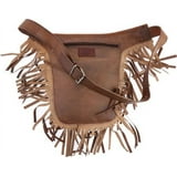 SHARO All Leather Fringed Adjustable Hip Bag - Walmart.com