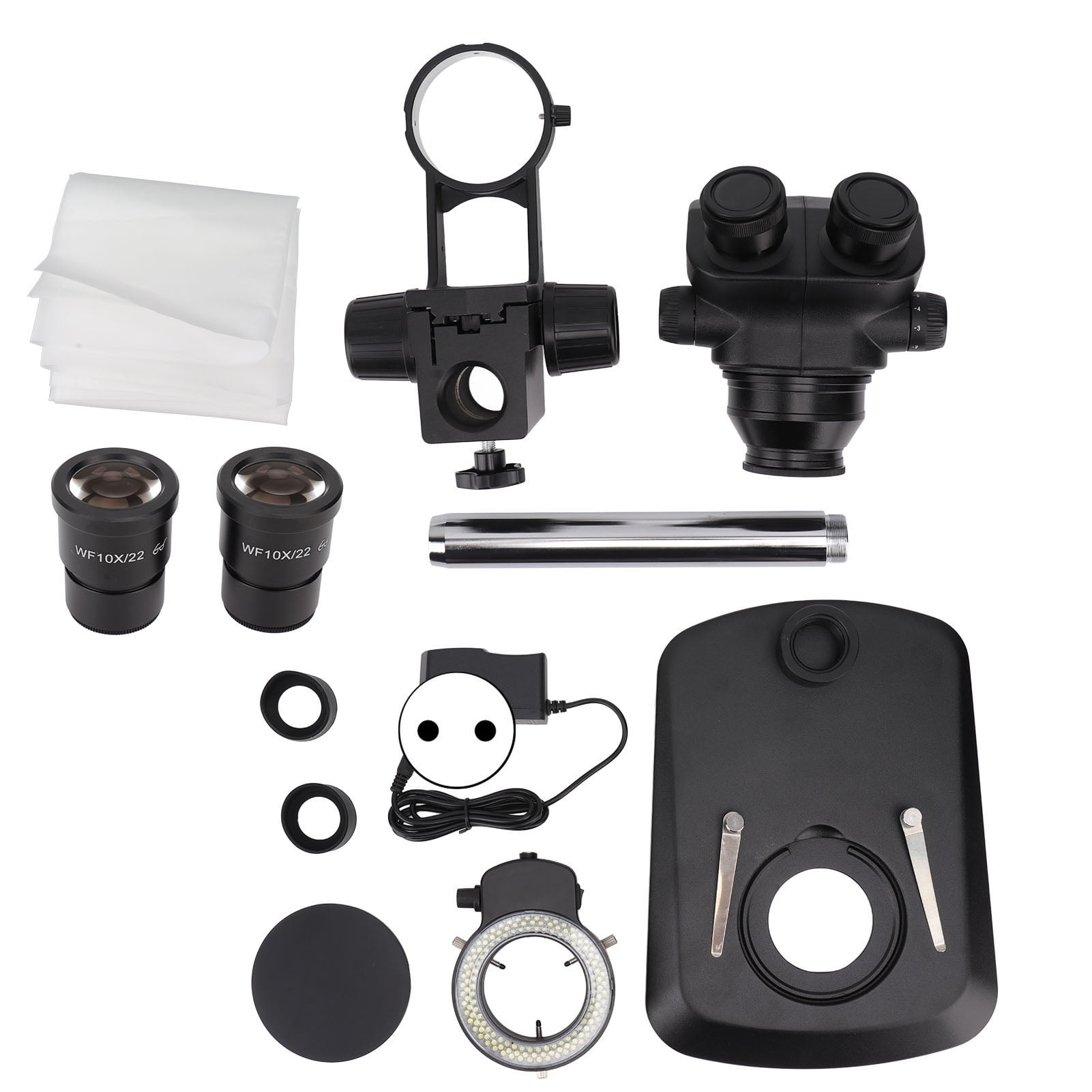 Black Binocular Stereo Microscope Set with Light Source Eyepiece 10X ...