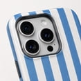 Blue White Striped Tough Phone Case for iPhone 17 Pro Max 16 15 14 13 ...