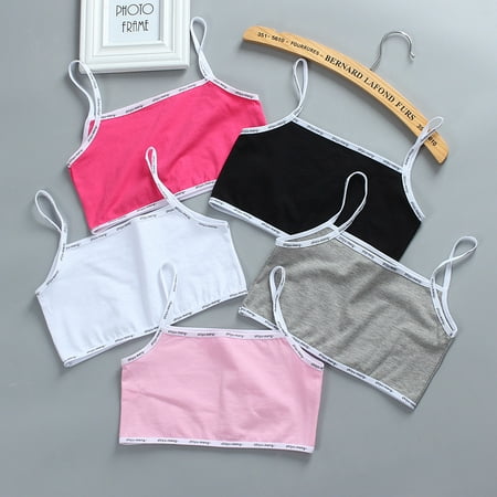 NETSENG 5 Pack Kids Teenage Girls Training Bra Bralette Cotton Crop ...