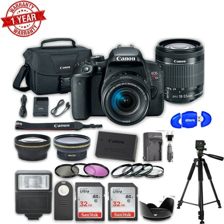 Canon EOS Rebel T7i DSLR Camera Bundle with Canon EF-S 18-55mm f/4-5.6 ...