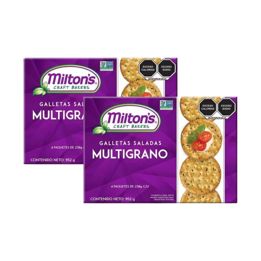 2 Pack Galletas Saladas Multigrano Milton's 1.9 Kg | Bodega Aurrera en ...