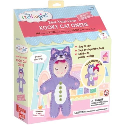 My Studio Girl Sew-Your-Own Kooky Cat Onesie - Walmart.com