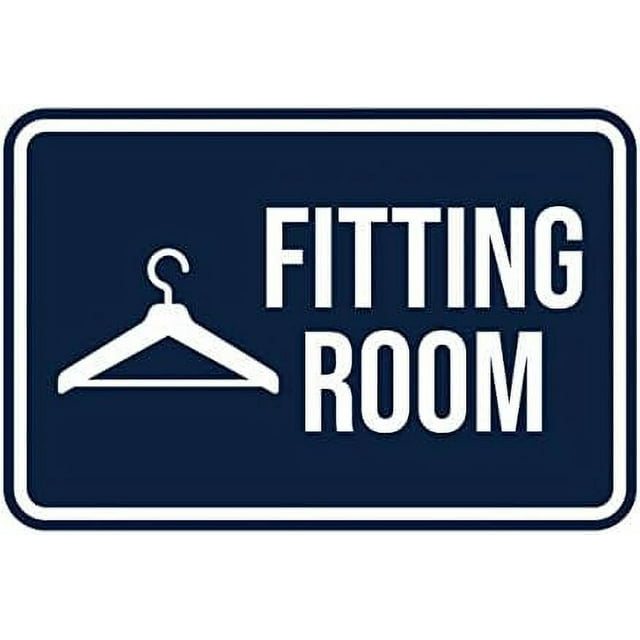 Classic Framed Fitting Room Sign (Navy Blue/White) - Large - Walmart.com