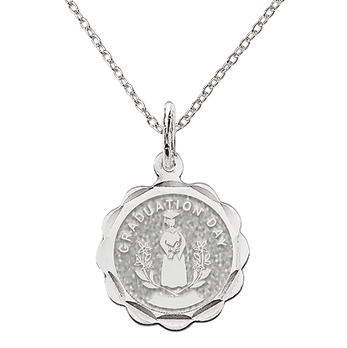 Primal Silver Sterling Silver Graduation Day Disc Charm with 18-inch ...
