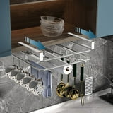 Under Cabinet Rack Kitchen Storage Rack with 10 Hooks for Cup Storage ...