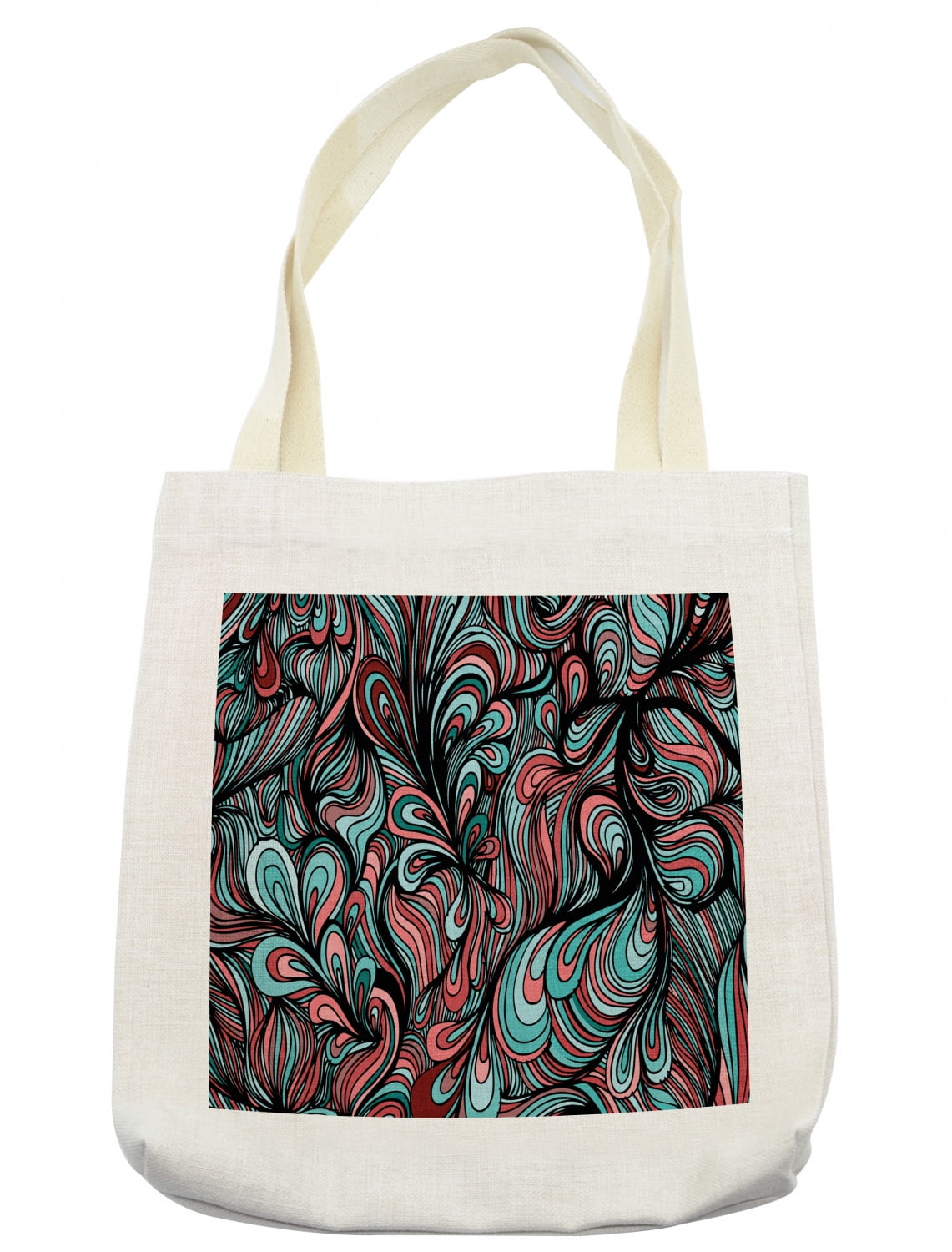 Art Tote Bag, Absurd Shapes with Dim Colors in a Grunge Inspired ...