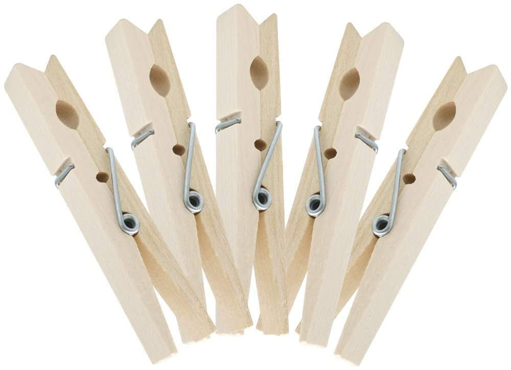 Set of 100 Large Wooden Clothes Pegs 7.2cm for Clothes, Photo, Crafts ...
