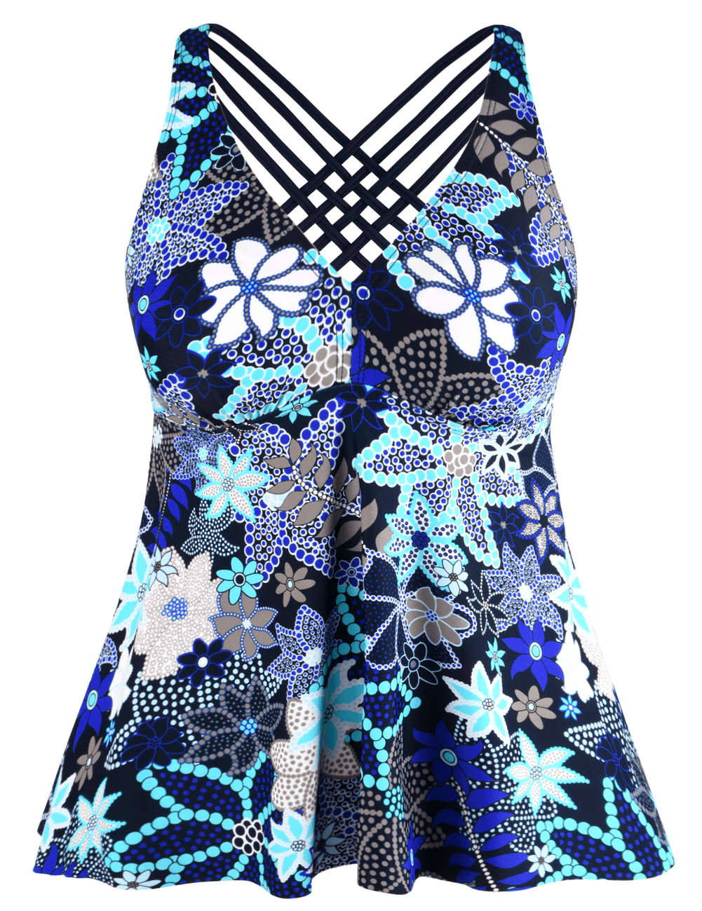 Firpearl Women's Tankini Swimsuits Cross Back Flowy Swim Tops Modest ...