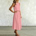 akafmk Womens Fashions 2 Piece Sets Sleeveless Crewneck Button Top and ...
