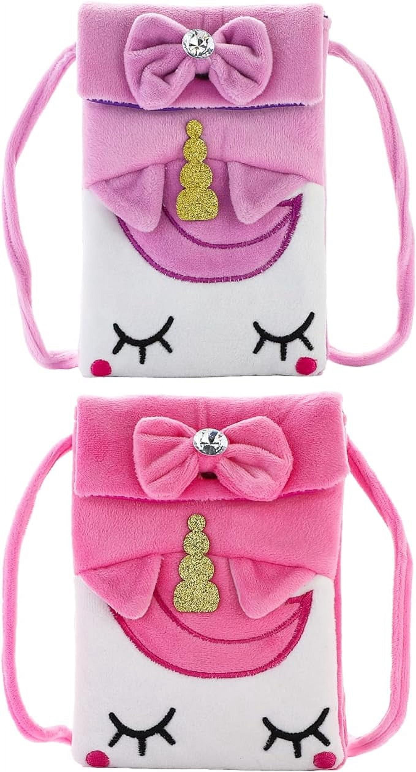 2 Pieces Little Girl Purses Toddler Crossbody Purses Plush Unicorn ...