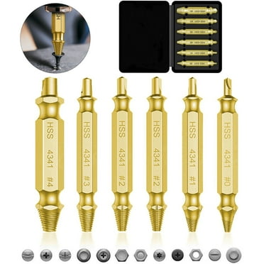 12 Piece Easy Out Small to Large Screw Extractor Kit Set Easy Out Screw ...