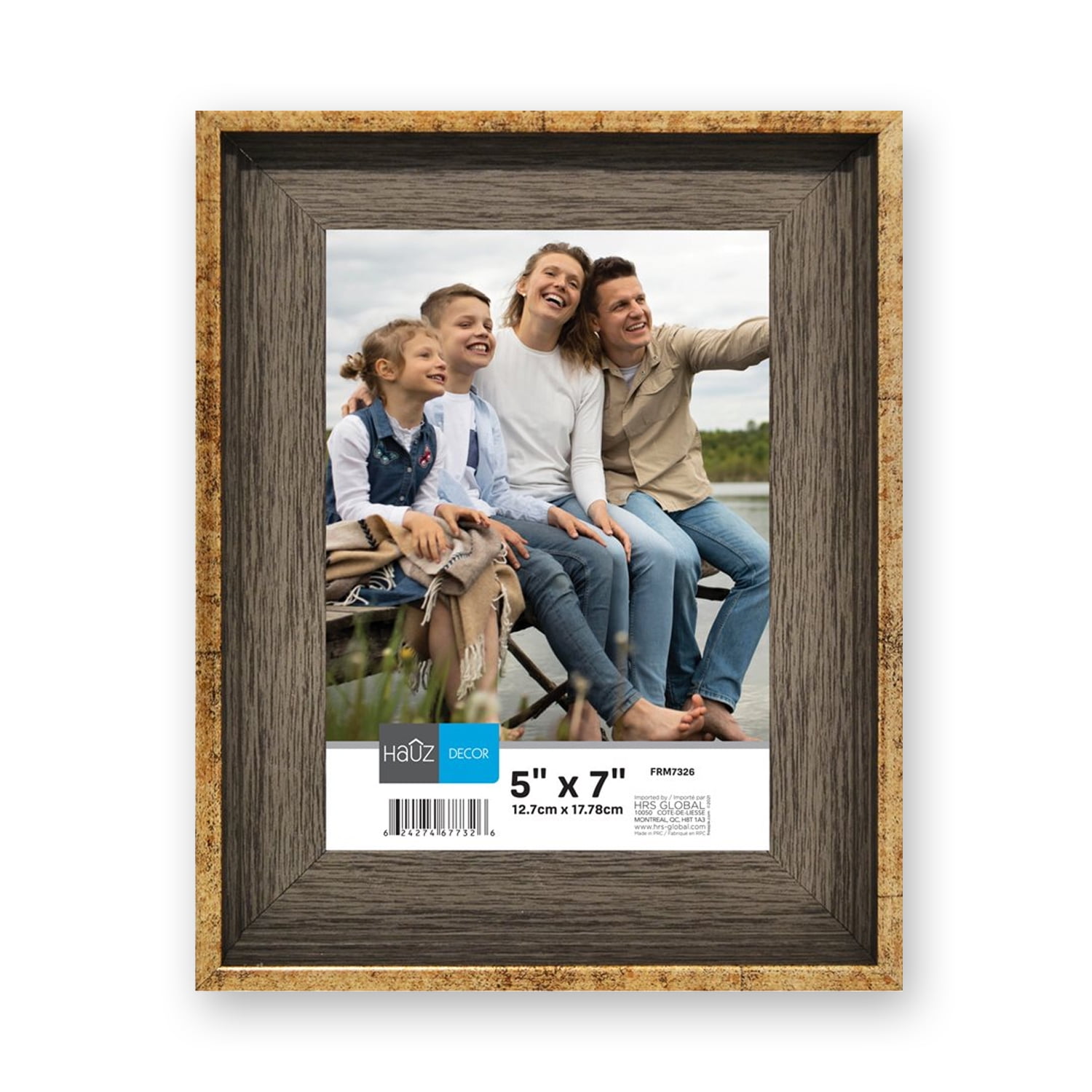 Click here for Hauz Frm7326 - 5x7 Picture Frame Dark Oak & Aged M... prices