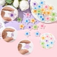 50Pcs 5 Colors Transparent Resin Cabochons Flower with Glitter Powder ...