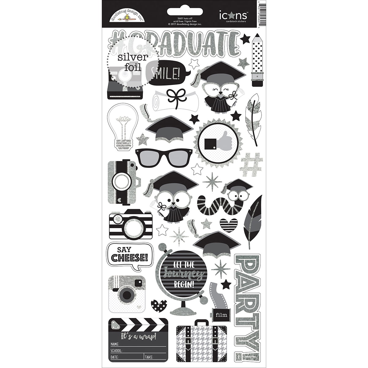 Hats Off Cardstock Stickers 6"X13"-Icons - Walmart.com