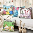 Costeam 17.7x17.7 Inch Easter Printed Linen Pillow Cover Without Insert ...