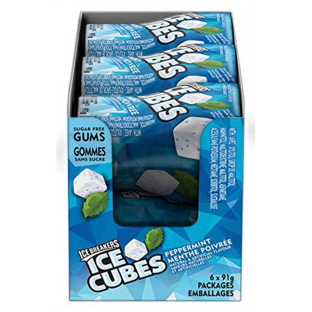 ICE BREAKERS Ice Cubes Peppermint Sugar Free Gum, Mint Gum to Share ...