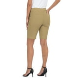 HDE Women's Mid Rise Pull On Bermuda Shorts with Solid Elastic Waist ...