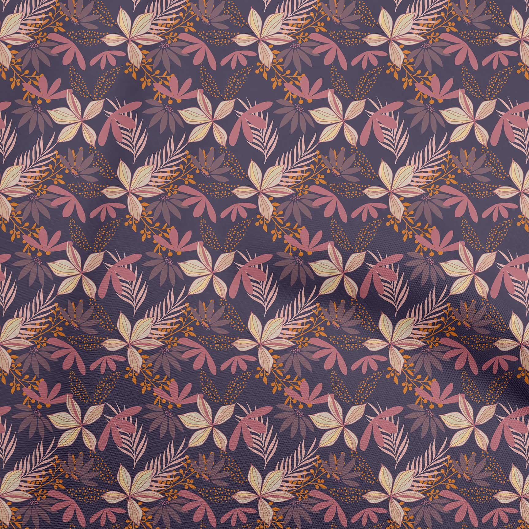 oneOone Cotton Flex Purple Fabric Tropical Diy Clothing Quilting Fabric ...