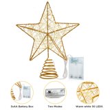 Walmart's Lightweight Gold LED Christmas Star Tree Topper with 30 ...