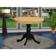 30" x 30" Solid Wood Round Pedestal Dining Table in Washed Gray Taupe ...