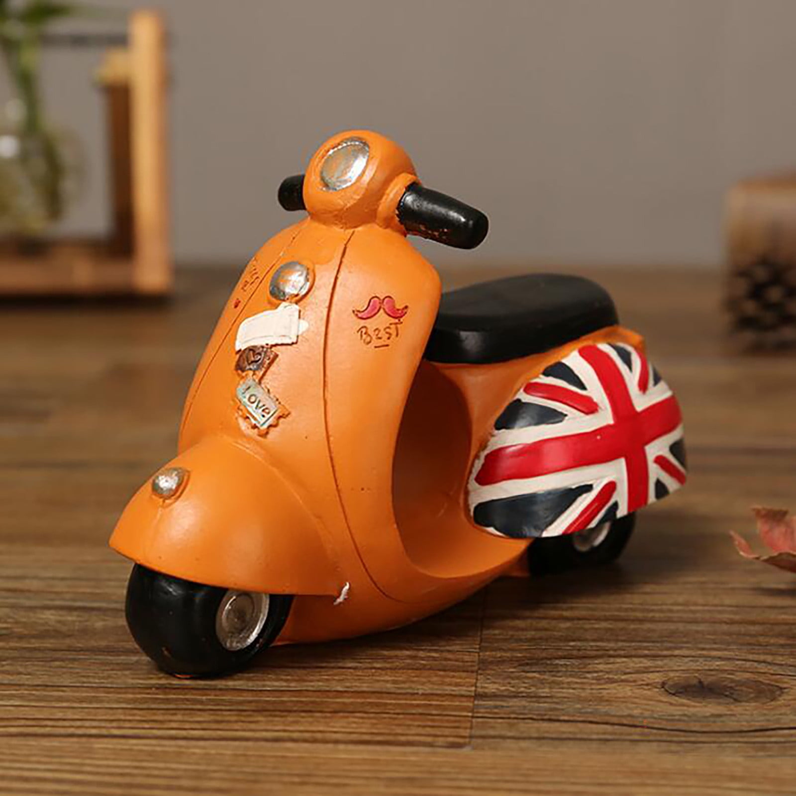 Dvkptbk Bank Machine Antique Resin Motorcycle Model Coin Can Ornaments ...