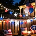 Red White Blue Star LED Outdoor String Lights Patriotic Holiday ...