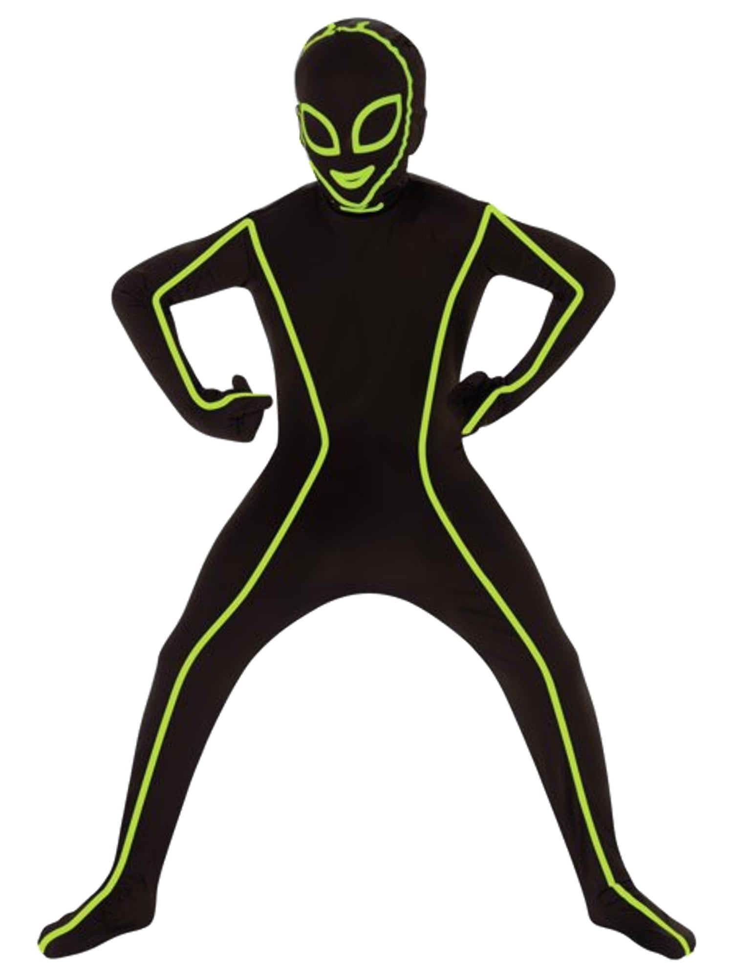 Boys & Girls Glow Alien Bodysuit Costume X Large (14-16) - Walmart.com