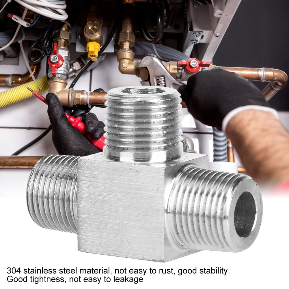 304 Stainless Steel, Male Thread 3 Way Pipe Fittings Connector for ...
