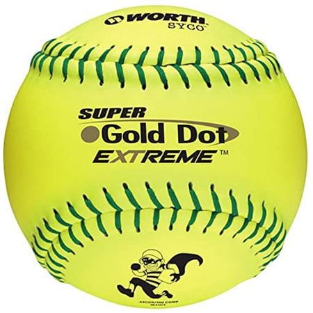 Worth Slowpitch Softball Balls 12, Super gold Dot, ISA, 44400 | Walmart ...