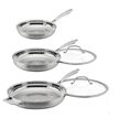CUISINART Tri-Ply Clad Stainless Steel 5-piece Skillet Set. Aluminum ...