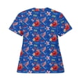 Binienty USA Patriotic Floral Pattern Medical Uniform Breathable Short ...