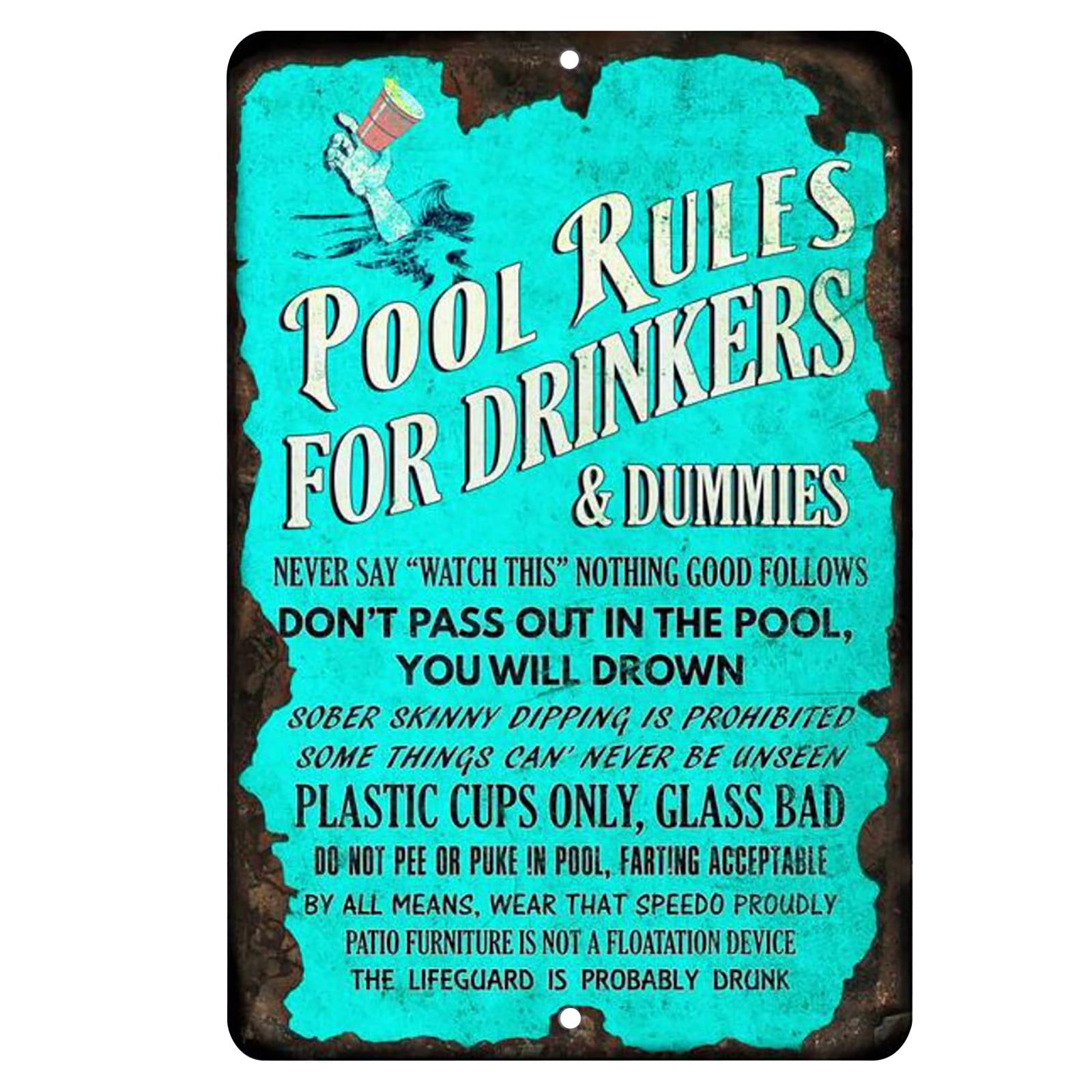 XZNGL Swimming Pool Decorative Swimming Pool Rules Signs Swimming Pool ...
