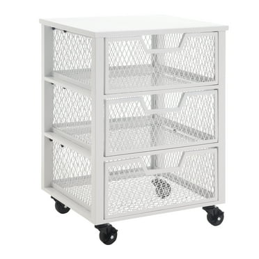 Osp Designs 3 Drawer Metal Filing Cart, White - Walmart.com