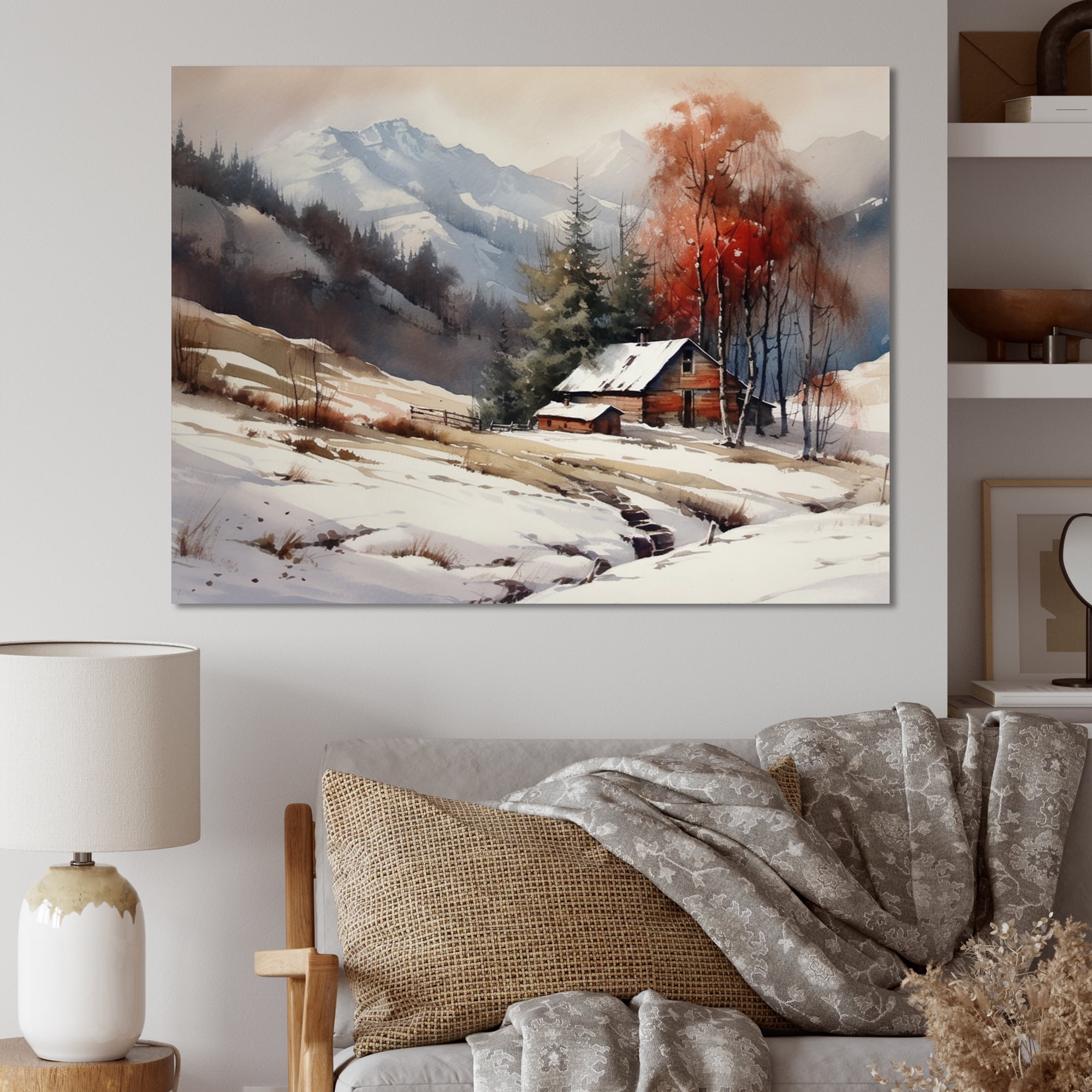 Click here for Designart White Traditional Canvas Wall Art  Winte... prices