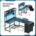 UPGO Gaming Desk Computer Desk with Pegboard & Shelves Large L Shaped ...