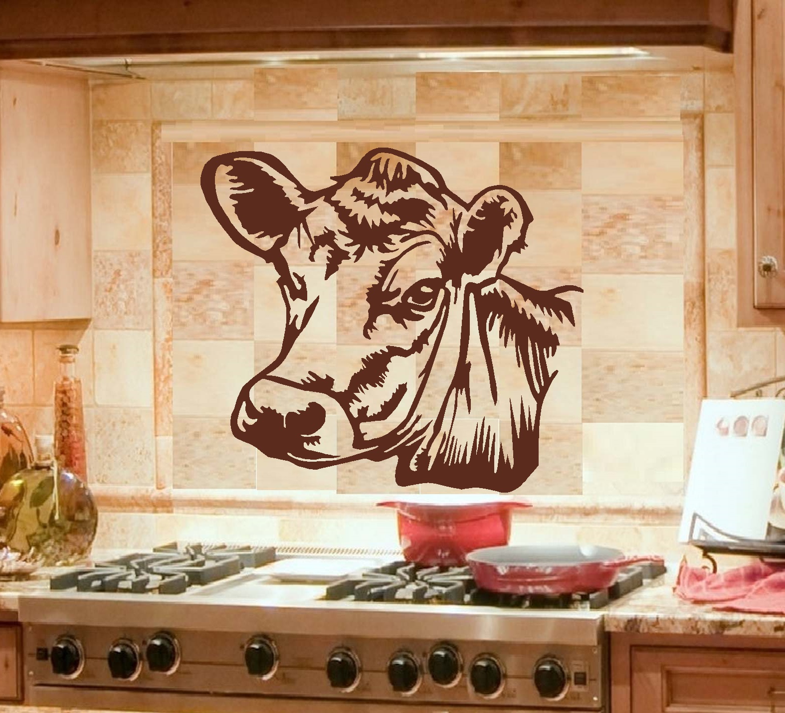 Cow: Wall or Window Decal ~ 22" x 24" (Brown) - Walmart.com