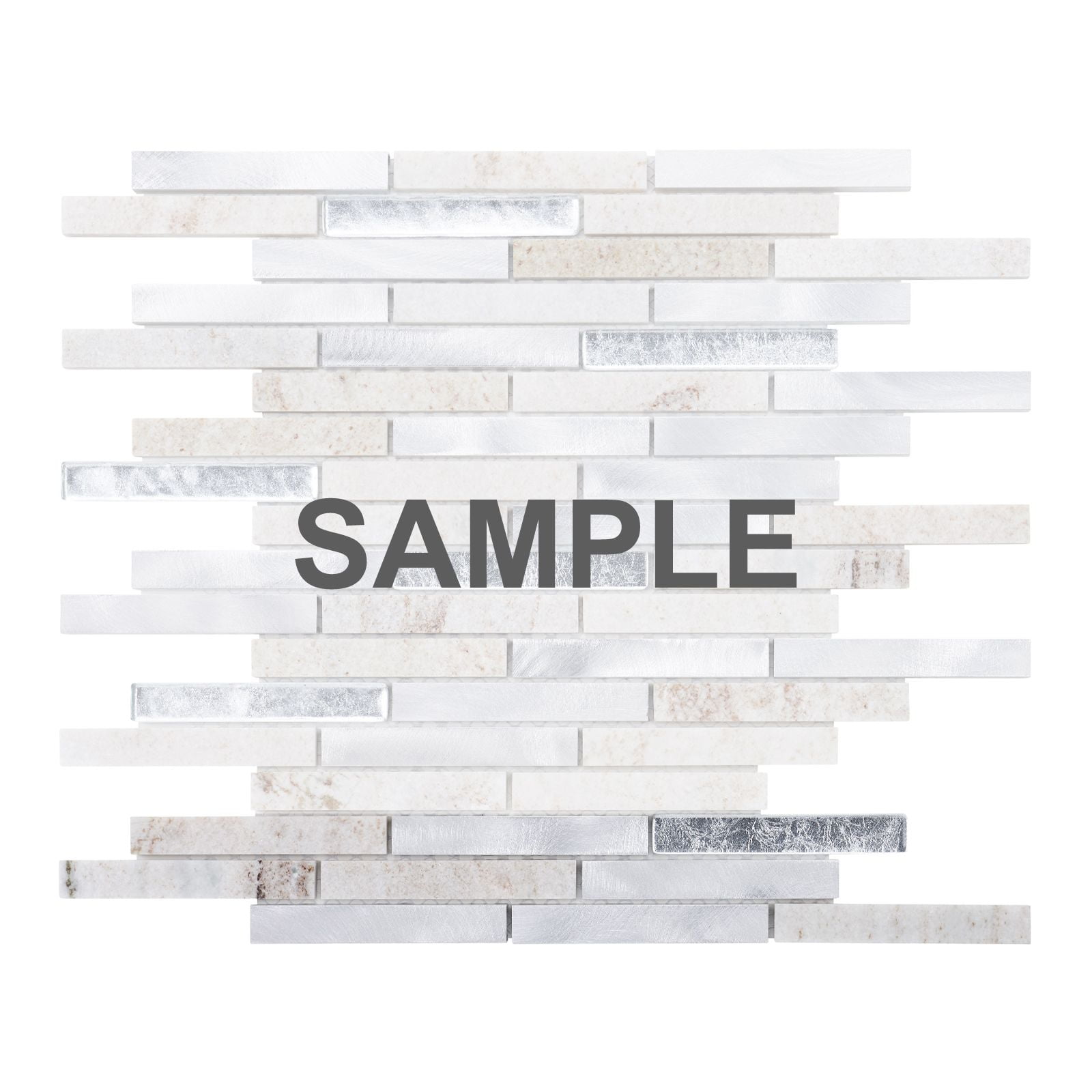 Sample - Gray Quartzite Marble Stone Aluminum Metallic Glass Brick ...