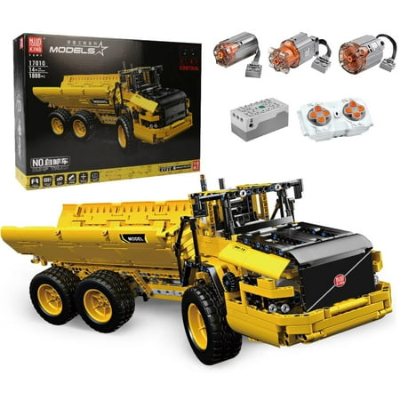 Mould King 17010 Technology Articulated Hauler Building Kit, Remote Controlled Tilt Loader ...