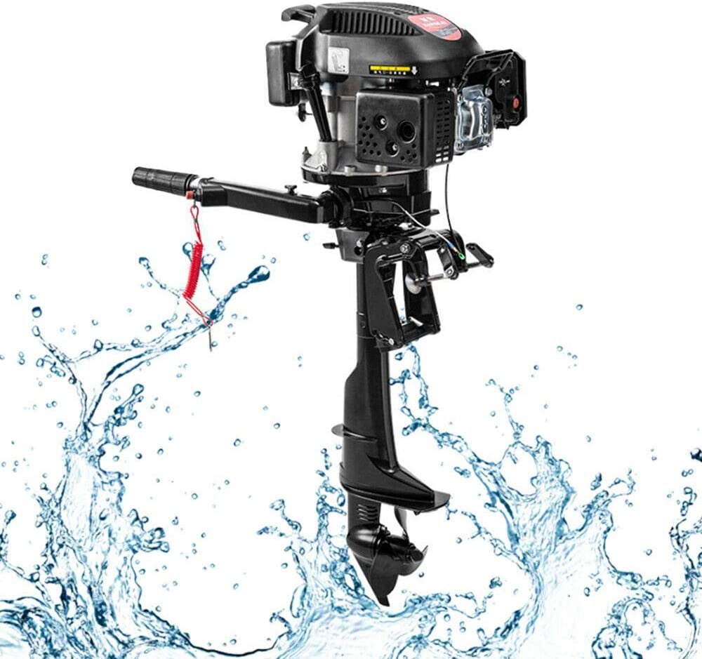 FETCOI 6.0HP Four Stroke Outboard Motor Air Colling Boat Motor Engine ...