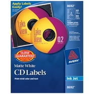 Avery Full-Face CD Labels, Permanent Adhesive, Glossy White, 20 Disc ...