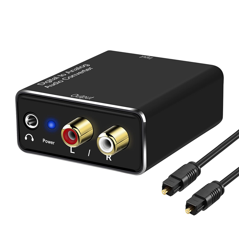 Digital to Analog Audio Converter & 3.5Mm AUX Stereo Audio Adapter ...