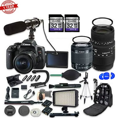 Canon Eos Rebel T6i/T7i Dslr Camera Bundle w/ Canon EF-S 18-55mm f/3.5-5.6 Is STM Lens|Sigma 70 ...