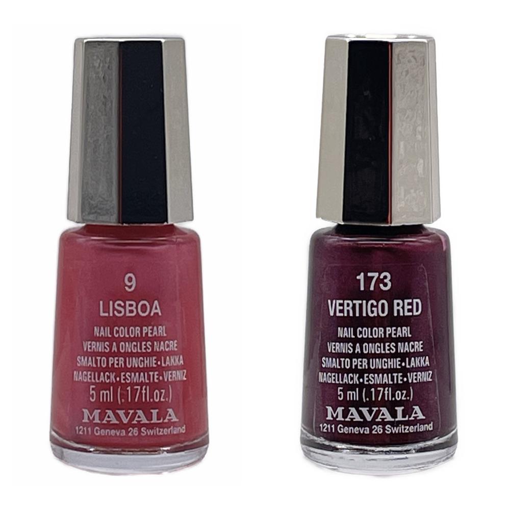 Mavala Mini Nail Polish 5ml - 9 Lisboa - 173 Vertigo Red - Combi Pack ...