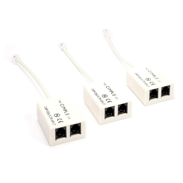 THE CIMPLE CO - DSL Phone Line Filter - 3 Pack - Reduce Digital Noise ...