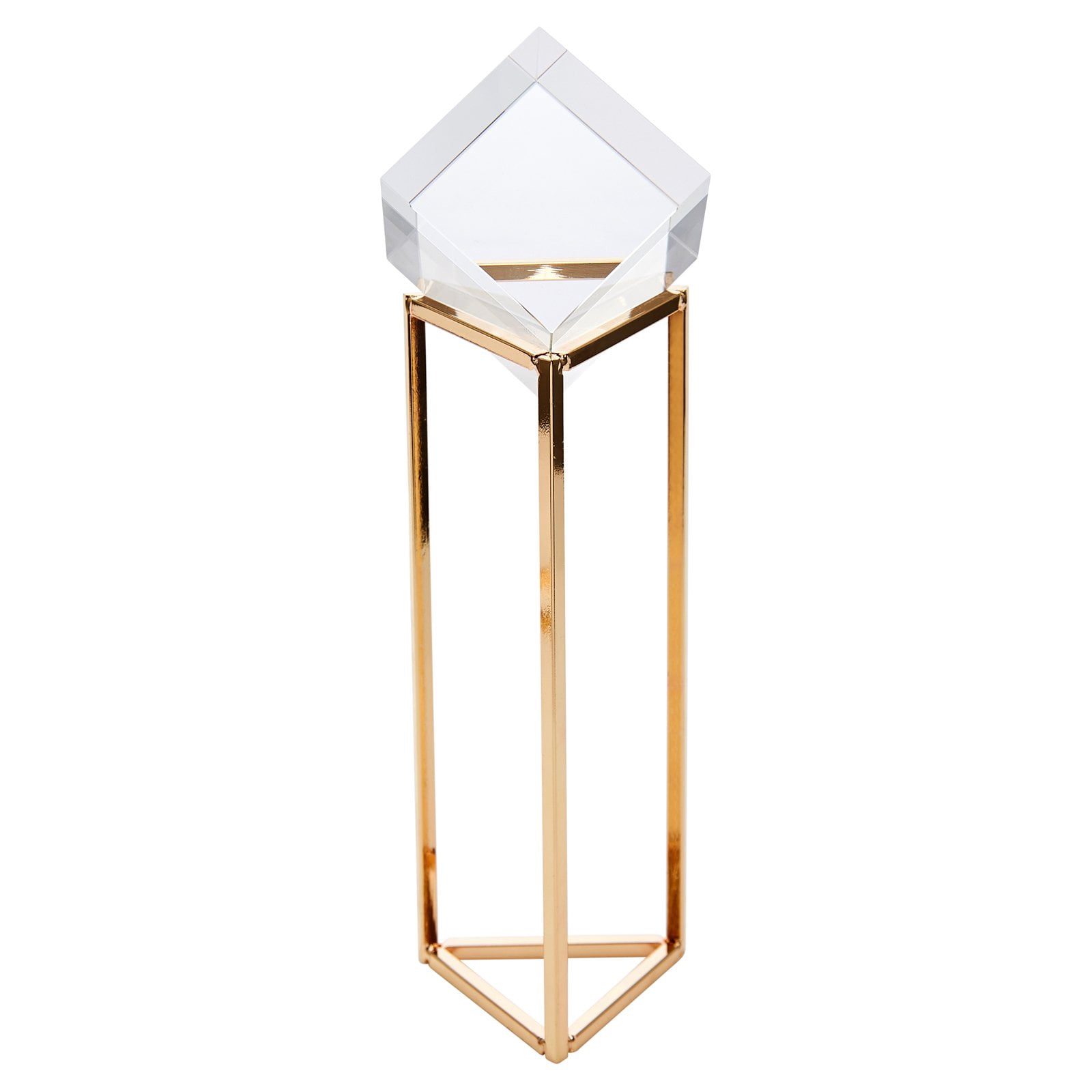 Sagebrook Home Crystal Cube Sculpture on Metal Base - Walmart.com