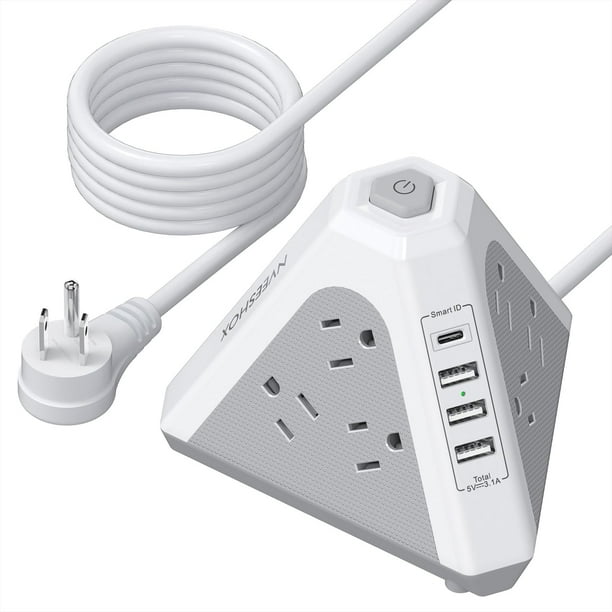 Tower Surge Protector Power Strip, NVEESHOX 9 AC Outlets with 4 USB ...
