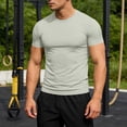 DeHolifer Men's T-Shirt Plus Size Solid Color Sports Short Sleeve ...