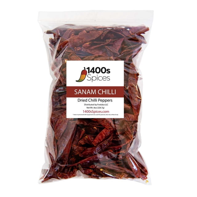 8oz Sanam Dried Red Chilli S4. Guntur Sannam Peppers. Indian Chili 334 ...