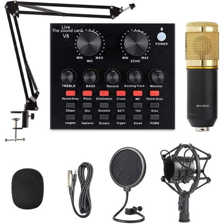 V8 Sound Card, Recording Sound Card for Microphone, Computer, Mobile ...